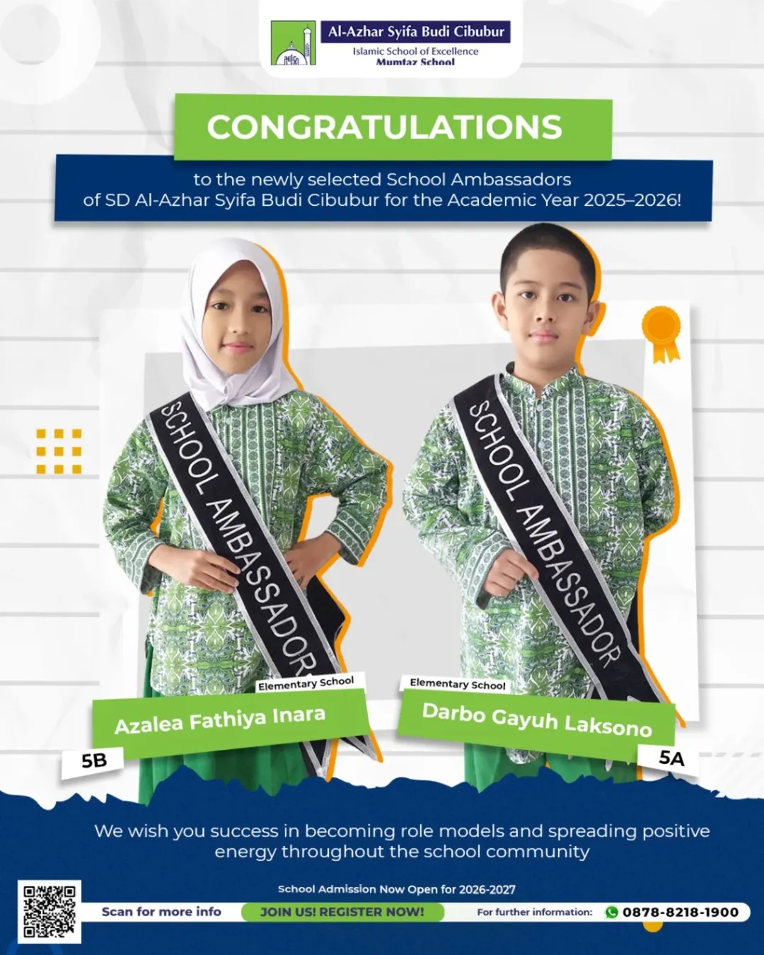Congratulations to our new School Ambassadors! – Al – Azhar Syifa Budi ...